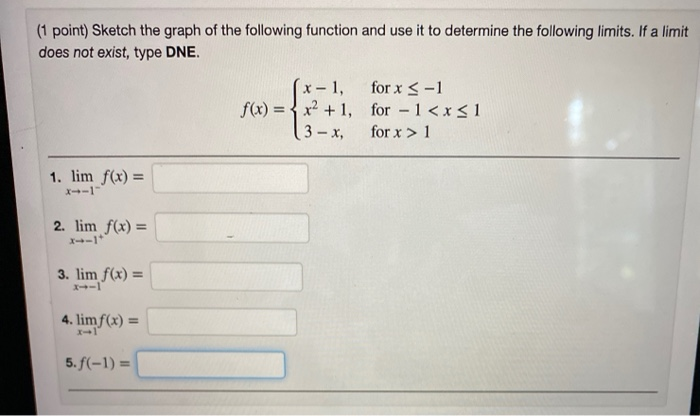Solved (1 point) Sketch the graph of the following function | Chegg.com