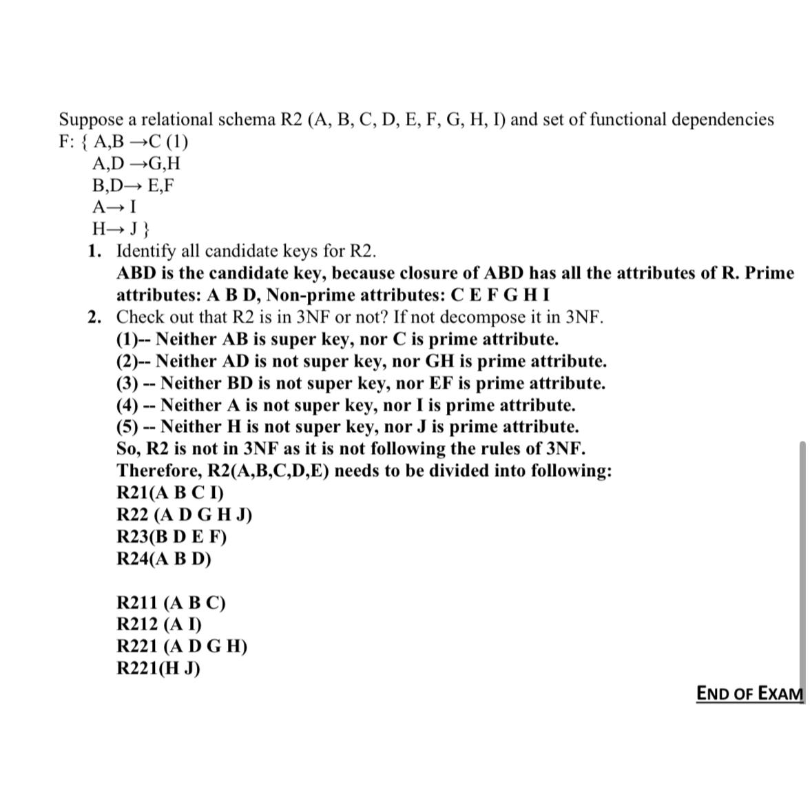 Solved Suppose A Relational Schema R2 A ﻿b ﻿c ﻿d ﻿e