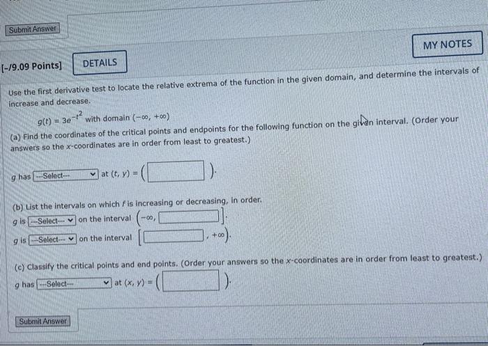 Solved Submit Answer [-/9.09 Points] Use the first | Chegg.com