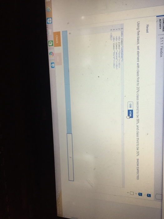 Solved Reset >>- Using flex-basis, set elemer with class | Chegg.com