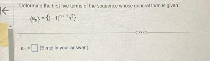 Solved Determine the first five terms of the sequence whose | Chegg.com
