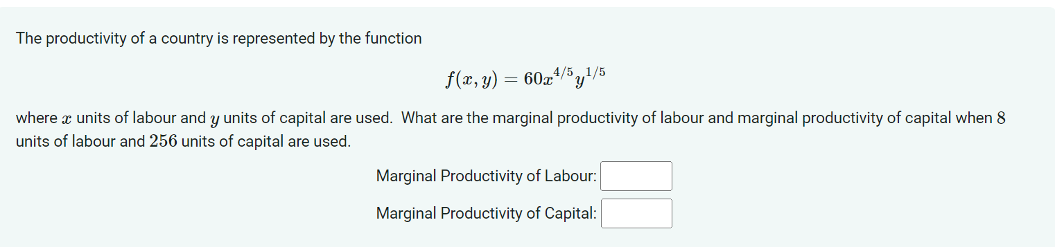 Solved The productivity of ﻿a country is ﻿represented by | Chegg.com