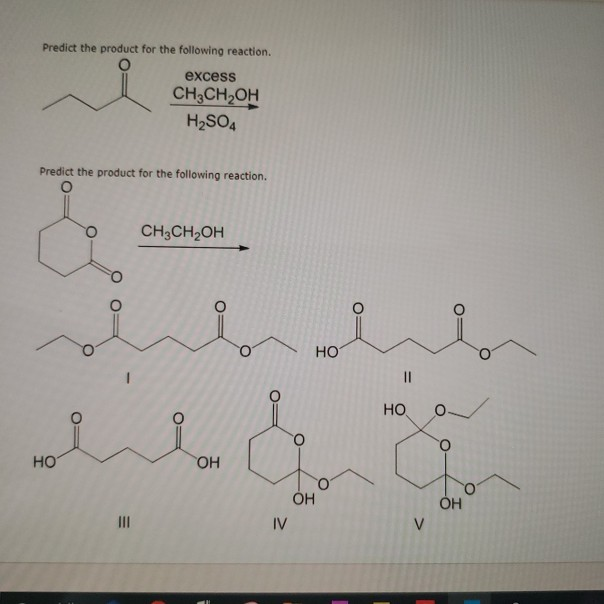 Solved Predict the product for the following reaction. | Chegg.com
