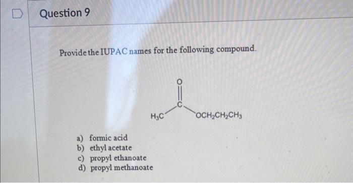 Solved Provide the IUPAC names for the following compound. | Chegg.com