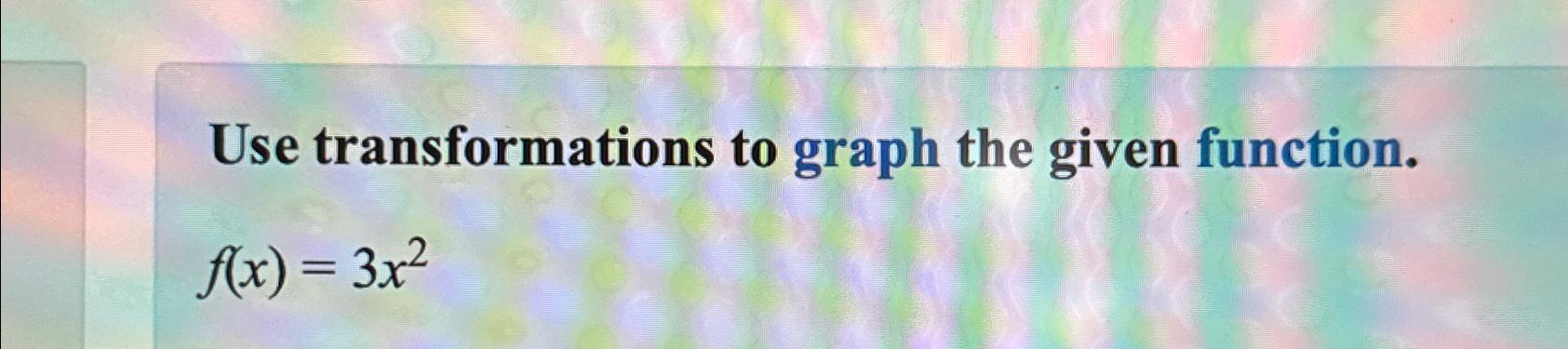 Solved Use transformations to graph the given | Chegg.com