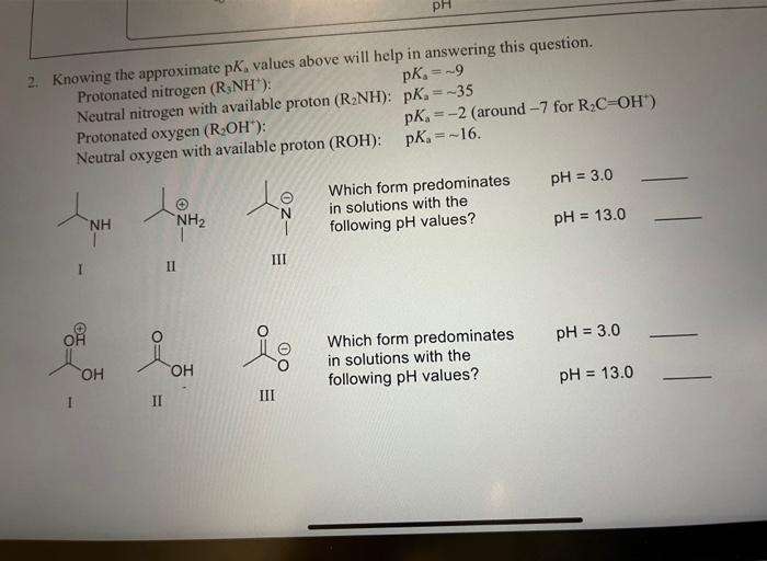 Solved 2. Knowing the approximate pKa values above will help | Chegg.com