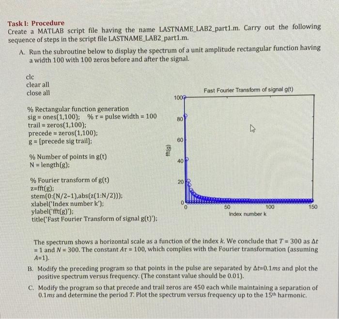 Solved Task I: Procedure Treate a MATLAB script file having | Chegg.com