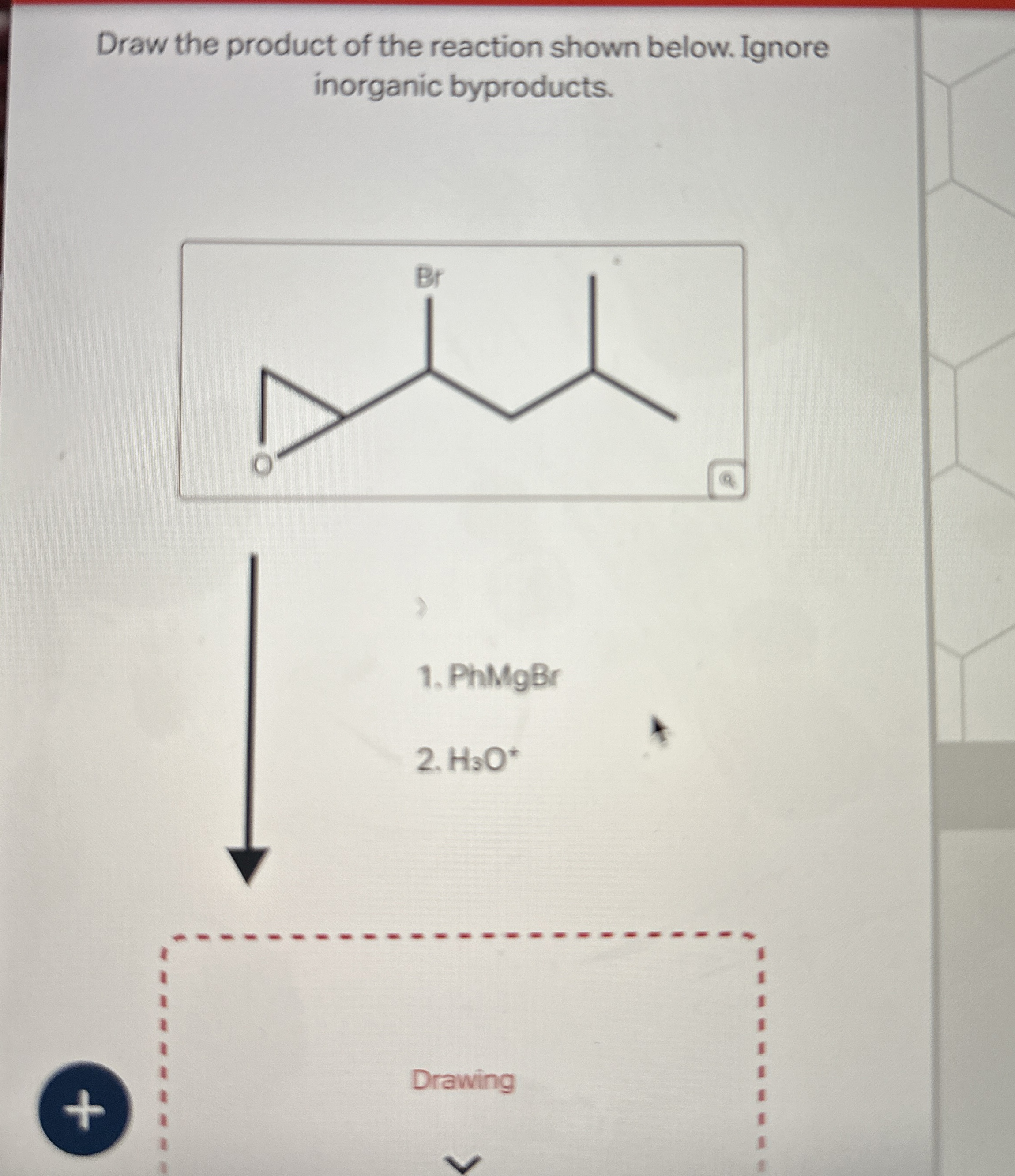 Solved Draw the product of the reaction shown below. Ignore | Chegg.com
