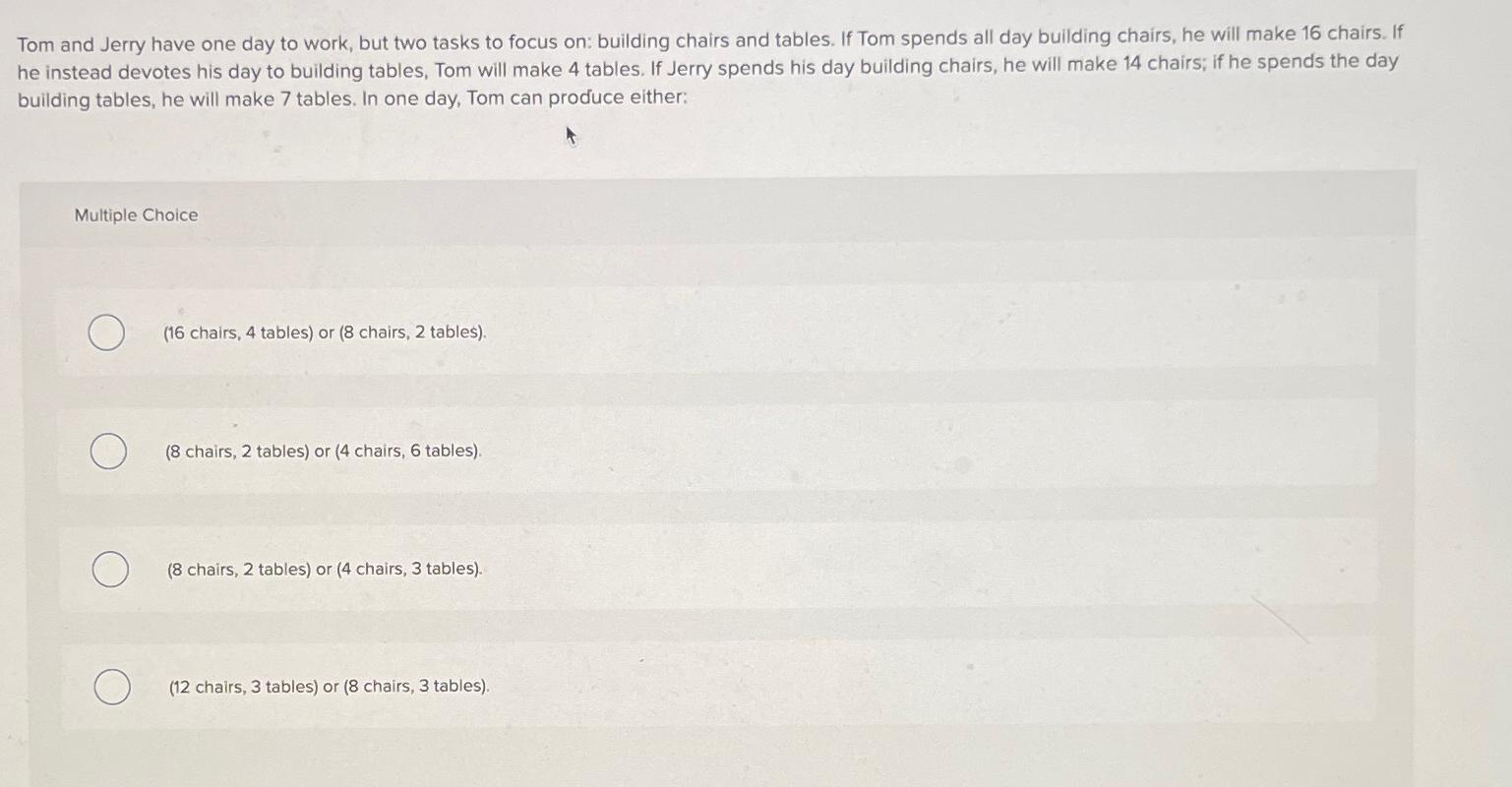 Solved Tom and Jerry have one day to work, but two tasks to | Chegg.com
