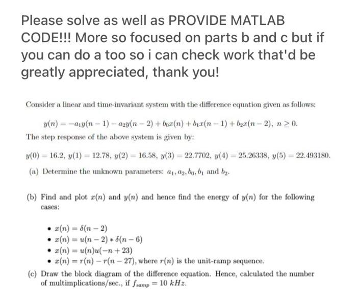 Please solve as well as PROVIDE MATLAB CODE!!! More | Chegg.com