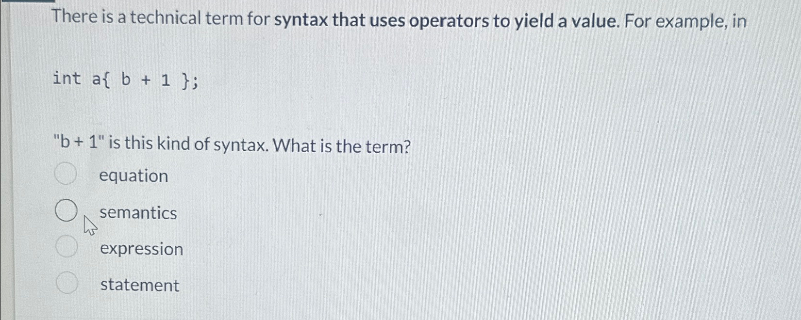 Solved There is a technical term for syntax that uses | Chegg.com