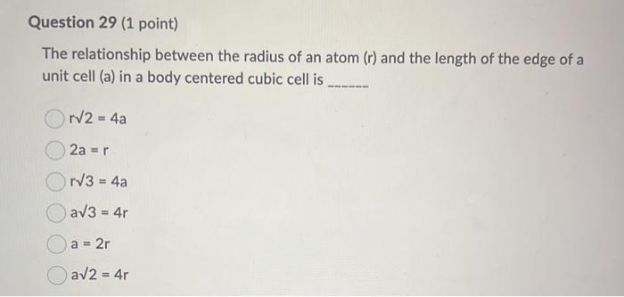 Solved Match the location of the lattice point in a cubic | Chegg.com