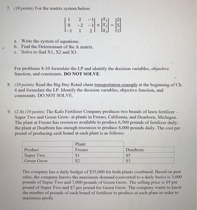 Solved For problems 5-6, solve the following LPs using | Chegg.com