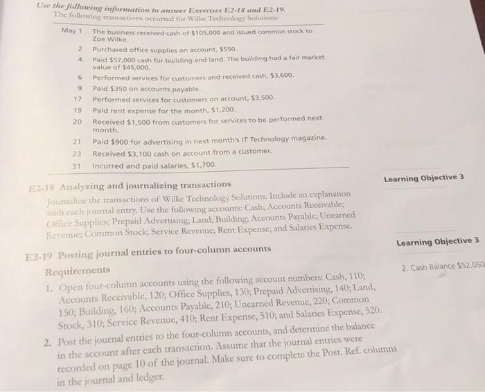 Solved 4 6 Use the following information to answer Exercises | Chegg.com