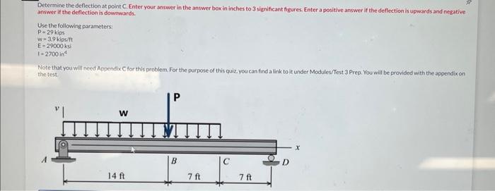 Solved Determine the deflection at point C. Enter your | Chegg.com