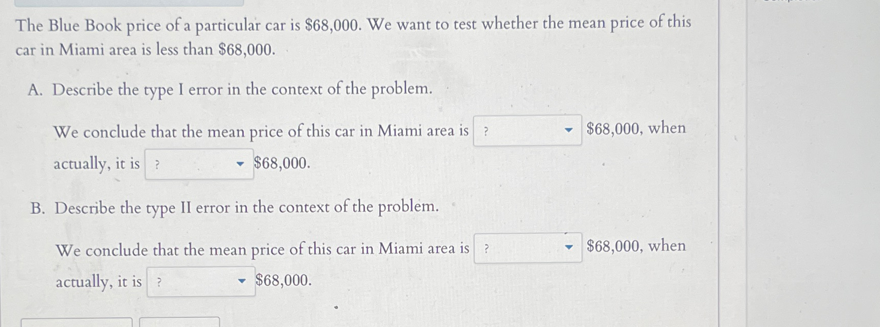 Solved The Blue Book price of a particular car is $68,000. | Chegg.com