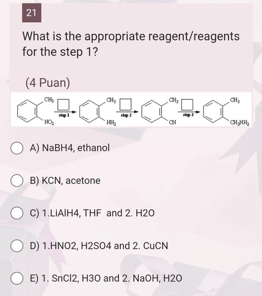 Solved What is the appropriate reagent/reagents for the step | Chegg.com