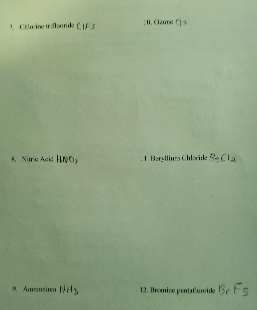 Solved Module 2 Homework For the following molecules | Chegg.com