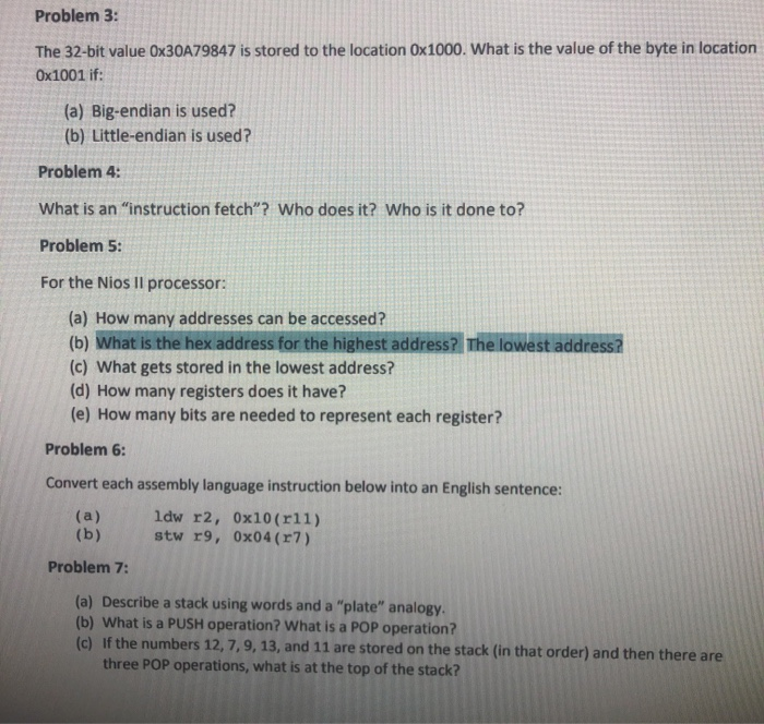 Solved hello, i need help with 3,5,6,7 aswell for the NIOS | Chegg.com