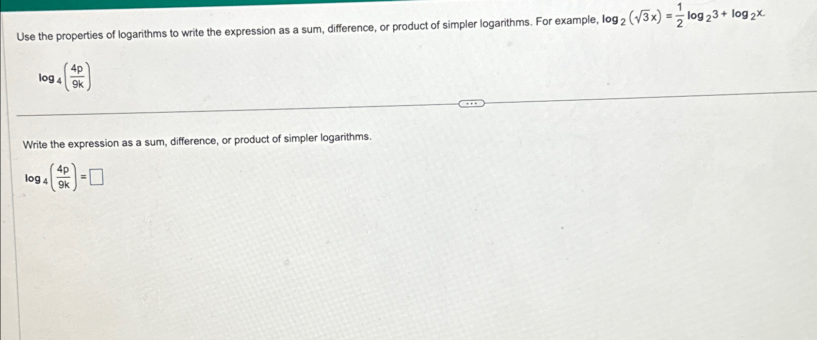 Solved Use the properties of logarithms to write the | Chegg.com Solved Use the properties of logarithms to write the | Chegg.com