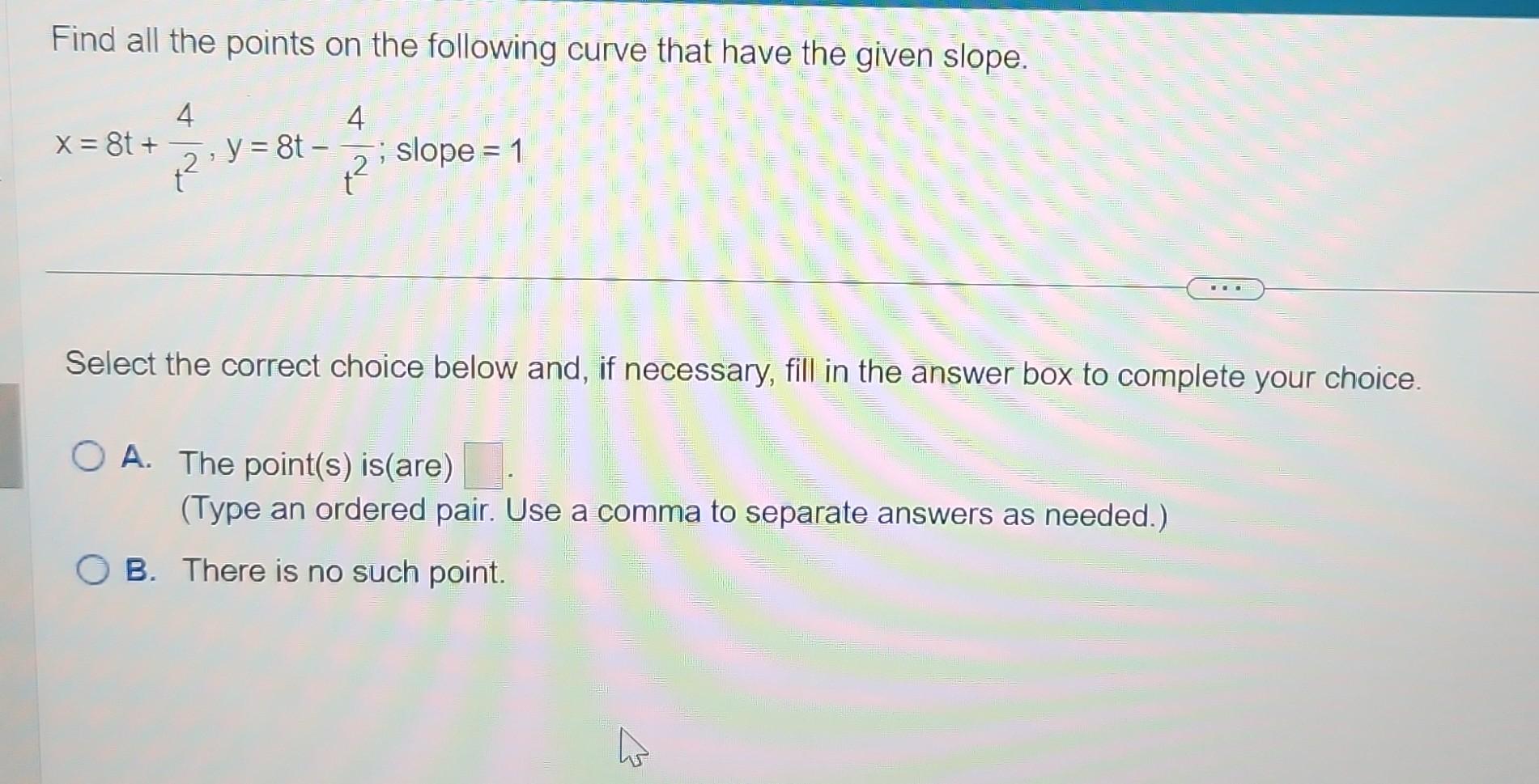 Solved Find all the points on the following curve that have | Chegg.com