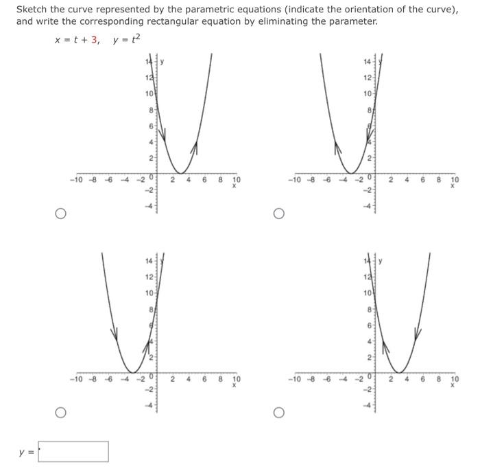 Solved Sketch the curve represented by the parametric | Chegg.com