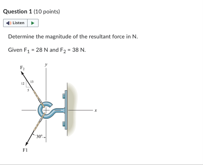Solved Question 1 (10 ﻿points)Determine the magnitude of the | Chegg.com