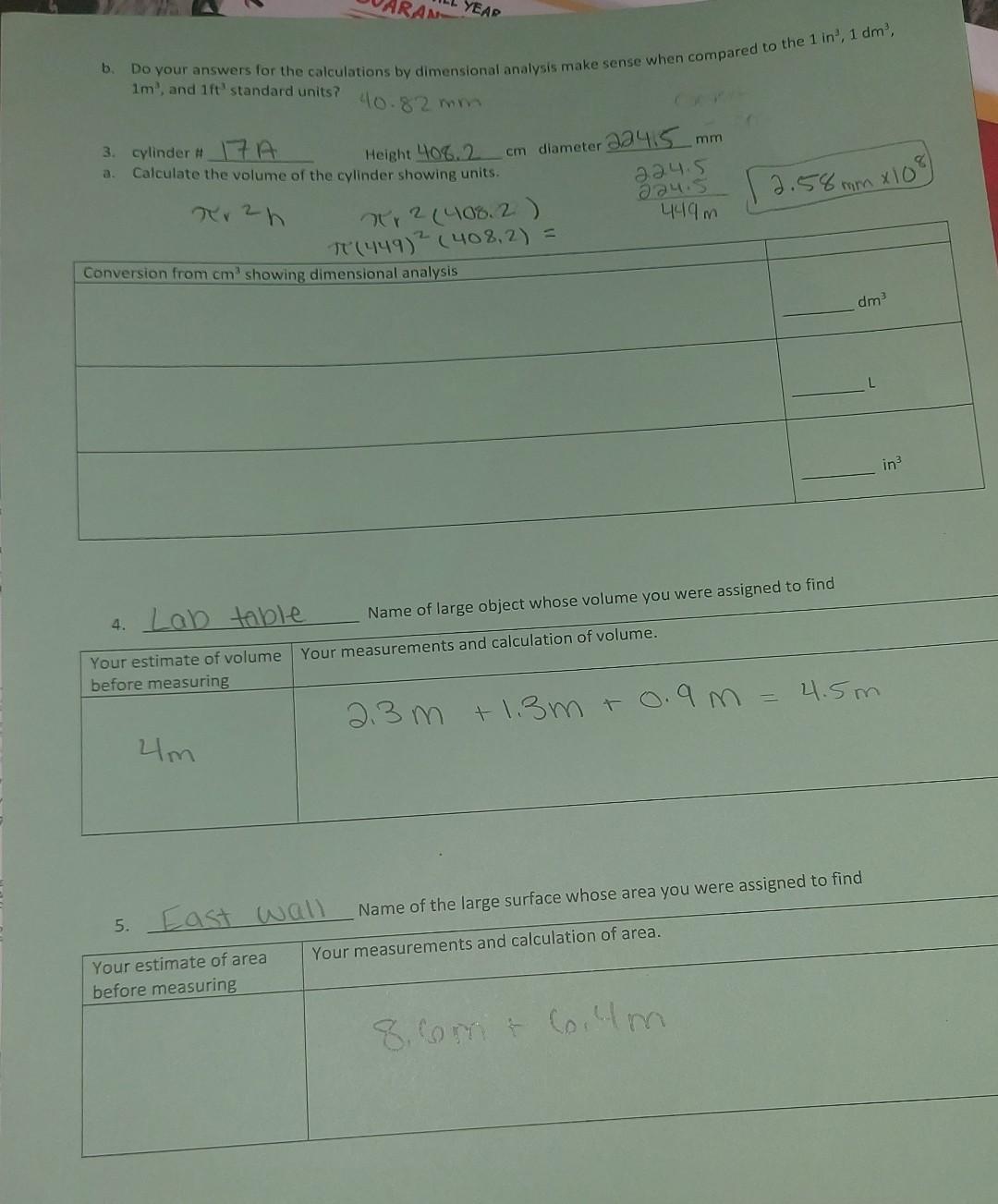 Solved b. Do your answers for the calculations by | Chegg.com