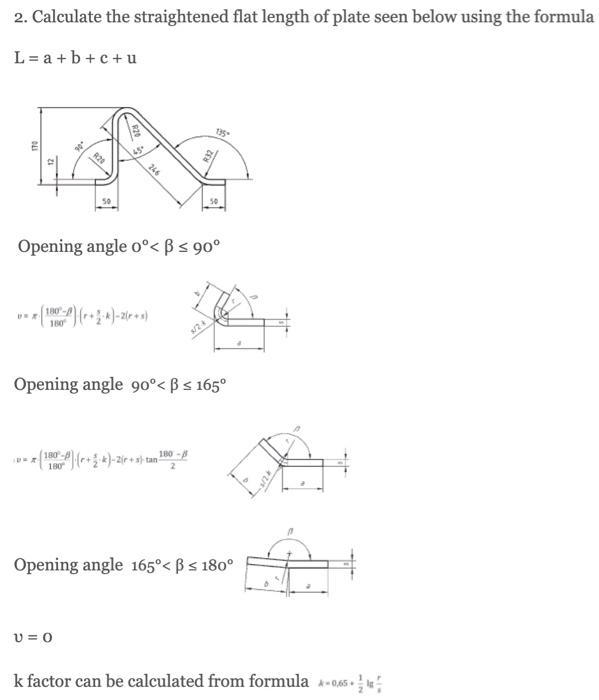 2. Calculate the straightened flat length of plate | Chegg.com