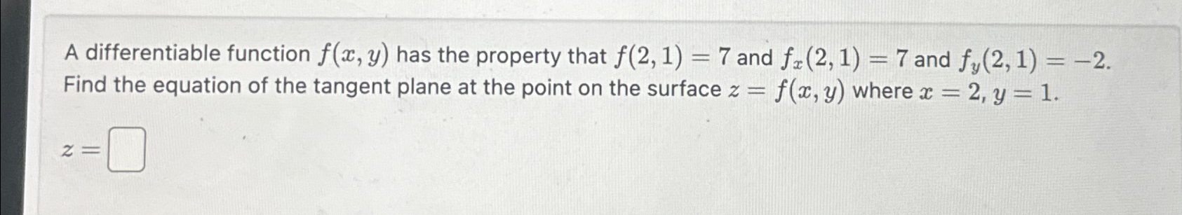 Solved A differentiable function f(x,y) ﻿has the property | Chegg.com