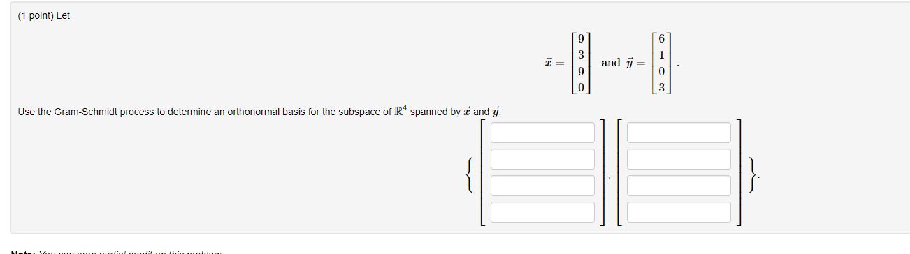 Solved (1 ﻿point) ﻿Letvec(x)=[9390] ﻿and vec(y)=[6103].Use | Chegg.com