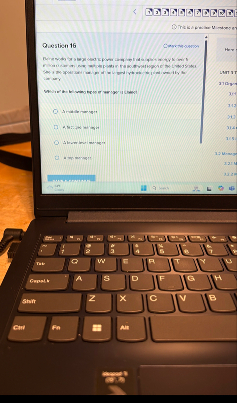 Solved 12345678910Question 16Elaine works for a large | Chegg.com