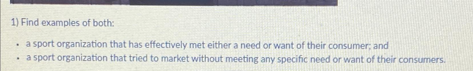 Solved Find examples of both:a sport organization that has | Chegg.com