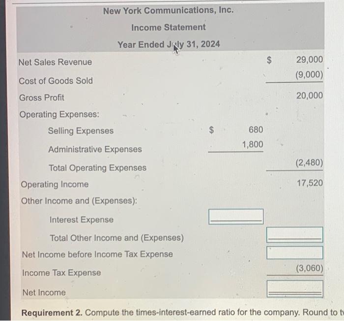 Solved - X Data table New York Communications, Inc. Income | Chegg.com