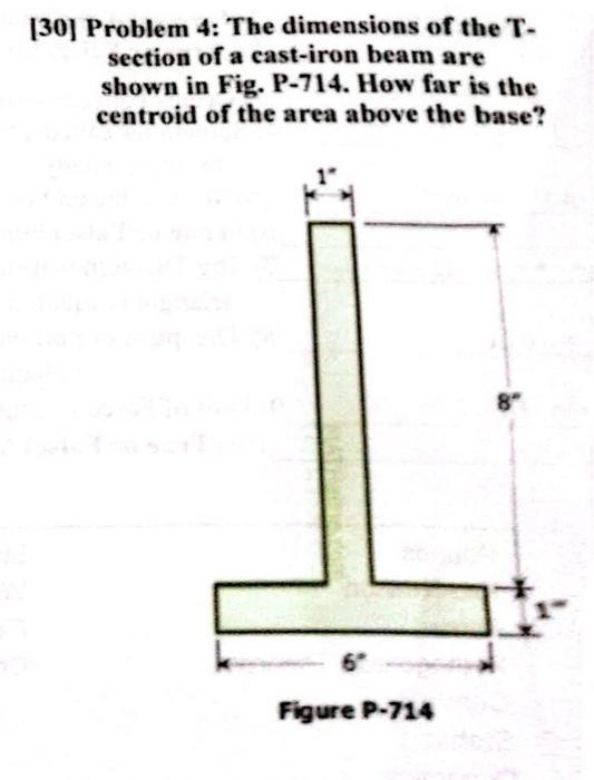 [Solved]: [30] Problem 4: The dimensions of the Tsection of