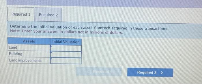 Solved Determine the initial valuation of each asset Samtech | Chegg.com