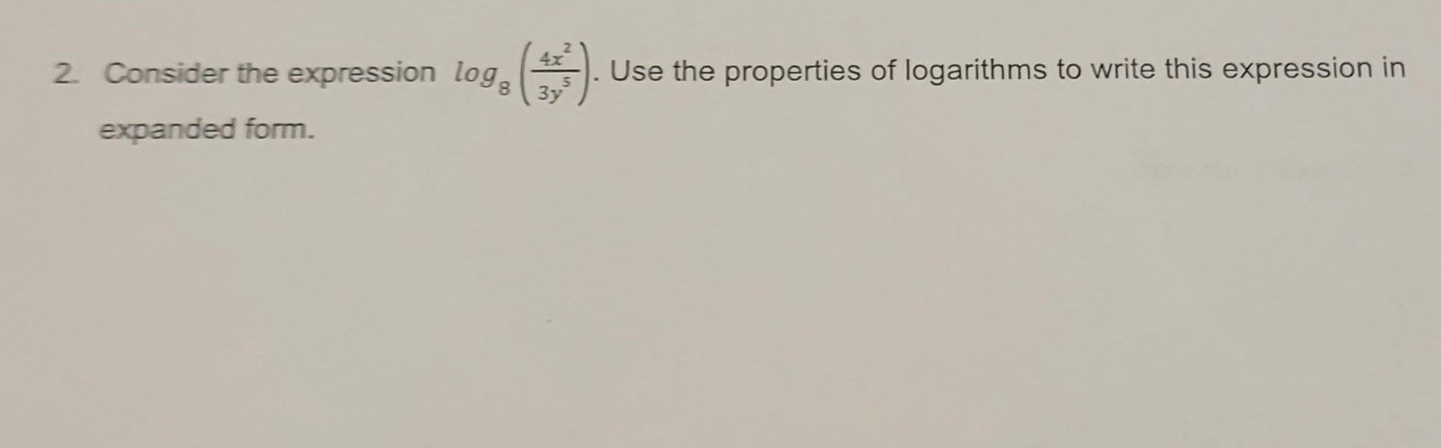 Solved Consider the expression log8(4x23y5). ﻿Use the | Chegg.com