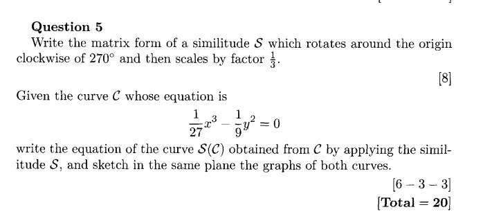 Solved Question 5 Write the matrix form of a similitude S | Chegg.com