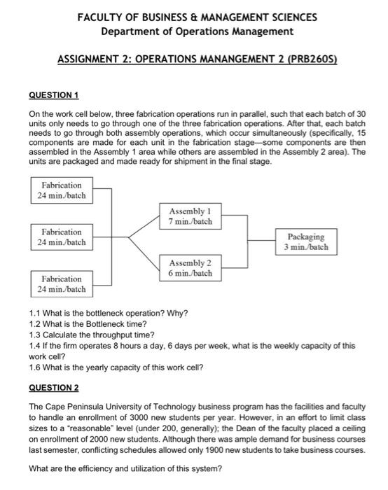 Solved FACULTY OF BUSINESS \& MANAGEMENT SCIENCES Department | Chegg.com