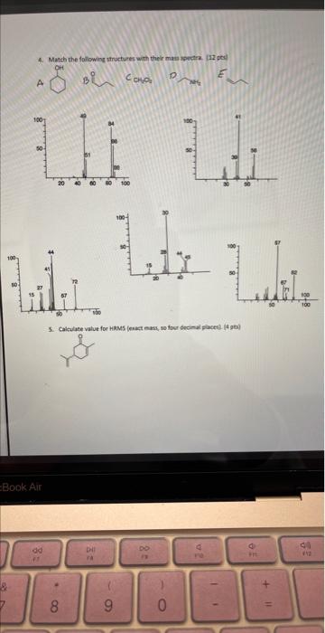 Solved 4. Match the followiog structures with their man | Chegg.com