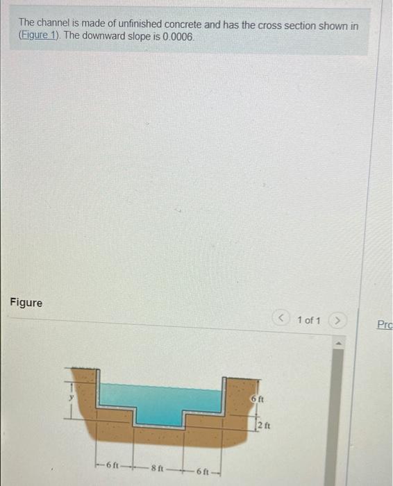 Solved The channel is made of unfinished concrete and has | Chegg.com