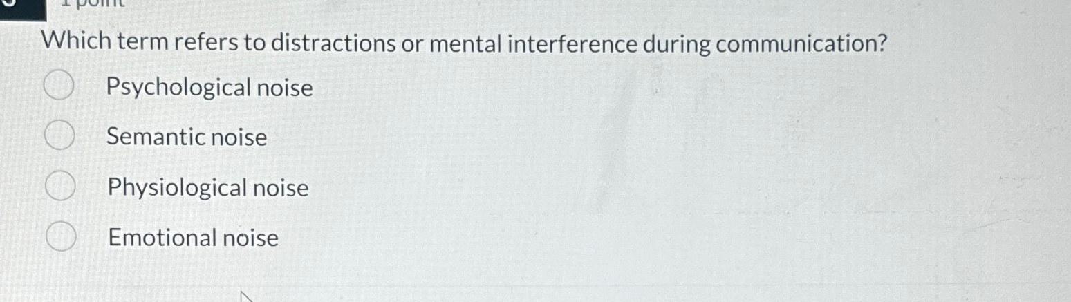 Solved Which term refers to distractions or mental | Chegg.com