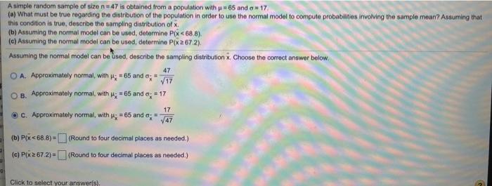 Solved (b) Assuming the normal model can be used, determine | Chegg.com