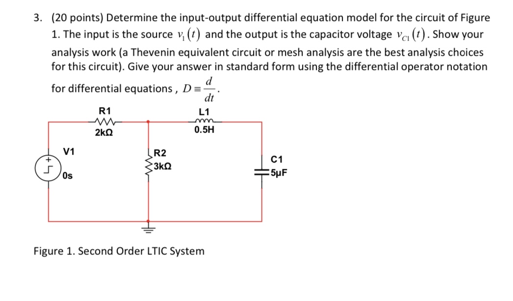 Solved (20 ﻿points) ﻿Determine the input-output differential | Chegg.com