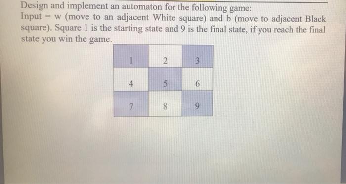 Solved Design and implement an automaton for the following | Chegg.com