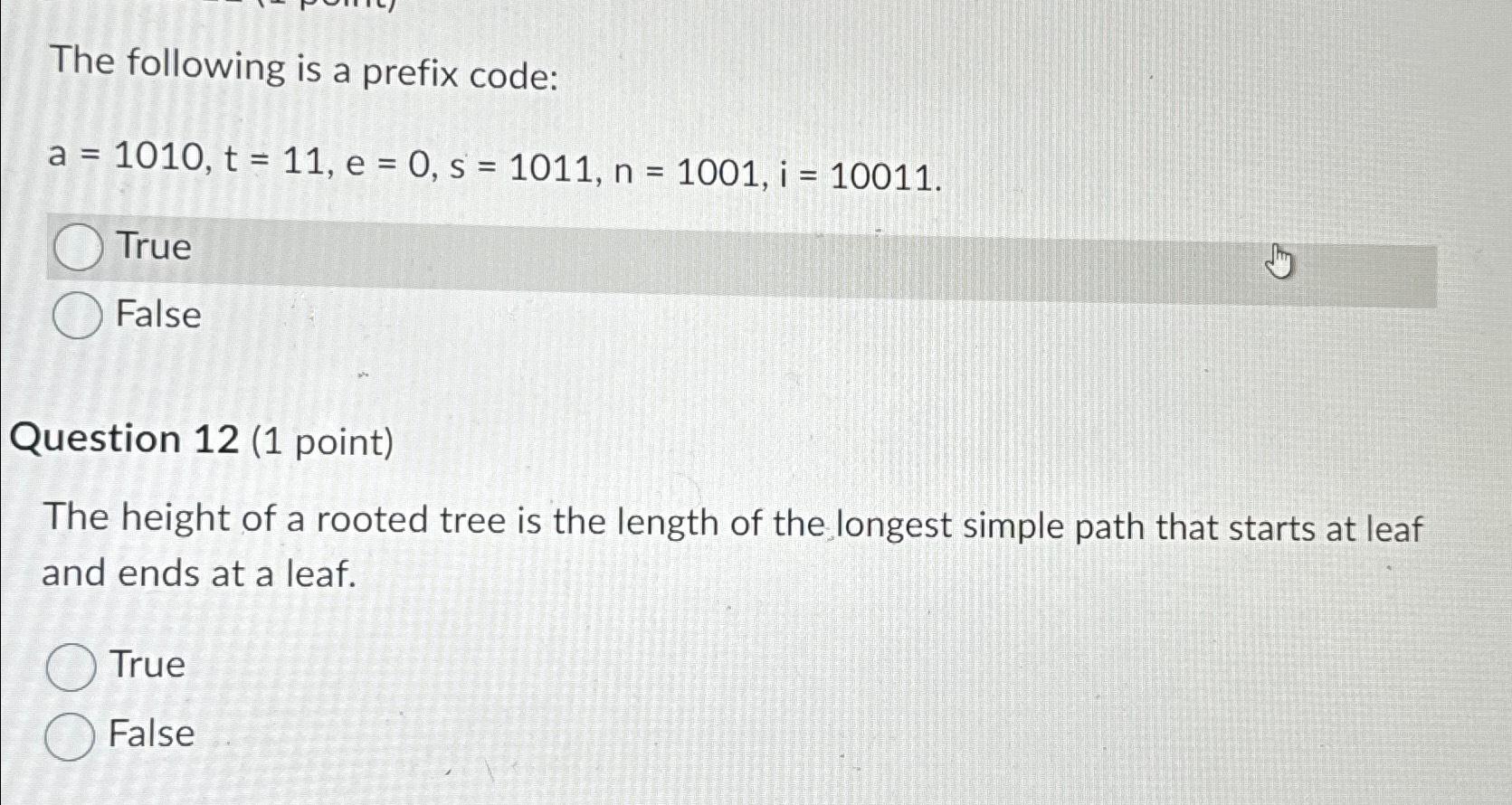 Solved The following is a prefix | Chegg.com