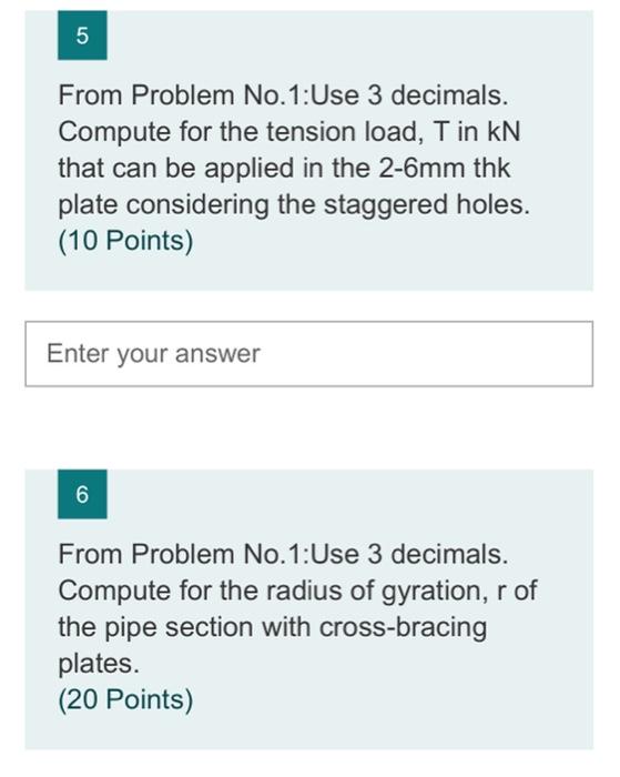 Solved 1 Use 3 decimals. Compute for the safe value of | Chegg.com
