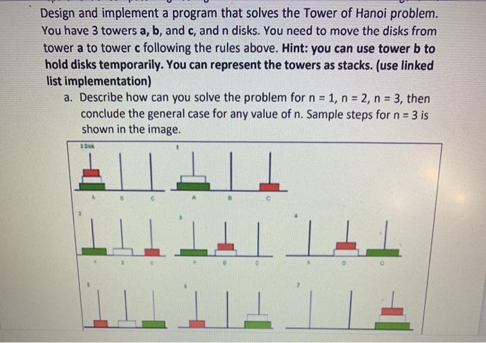 Q2: Tower of Hanoi is a mathematical puzzle where we | Chegg.com