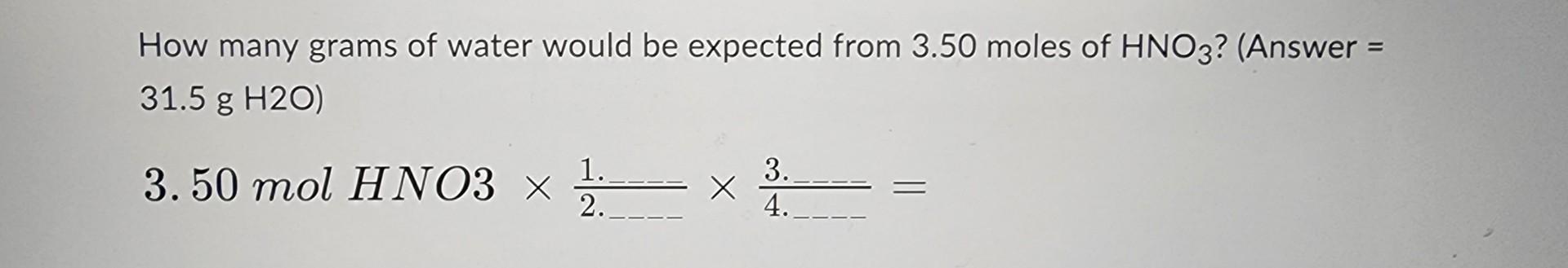 Solved How many liters of H2O gas at STP would be formed | Chegg.com
