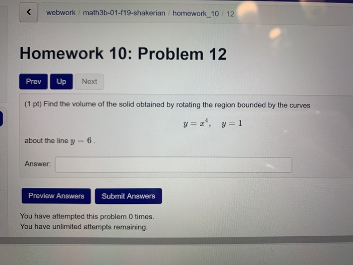 Solved webwork math3b-01-f19-shakerian homework 10/12 | Chegg.com